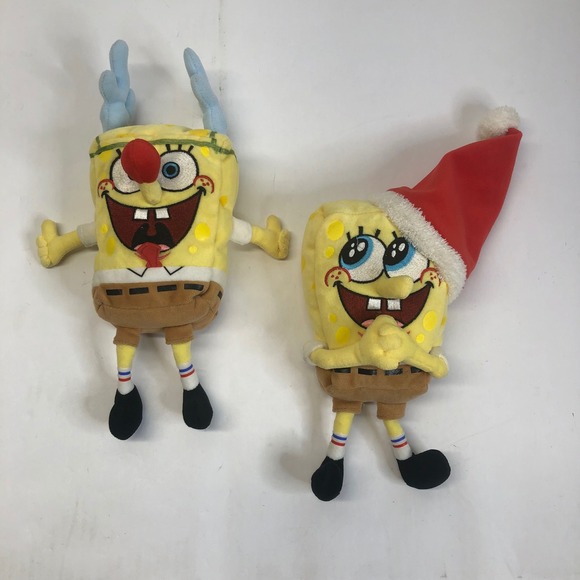Ty | Toys | 2 Ty Beanie Babies Spongebob Squarepants Christmas Plush ...